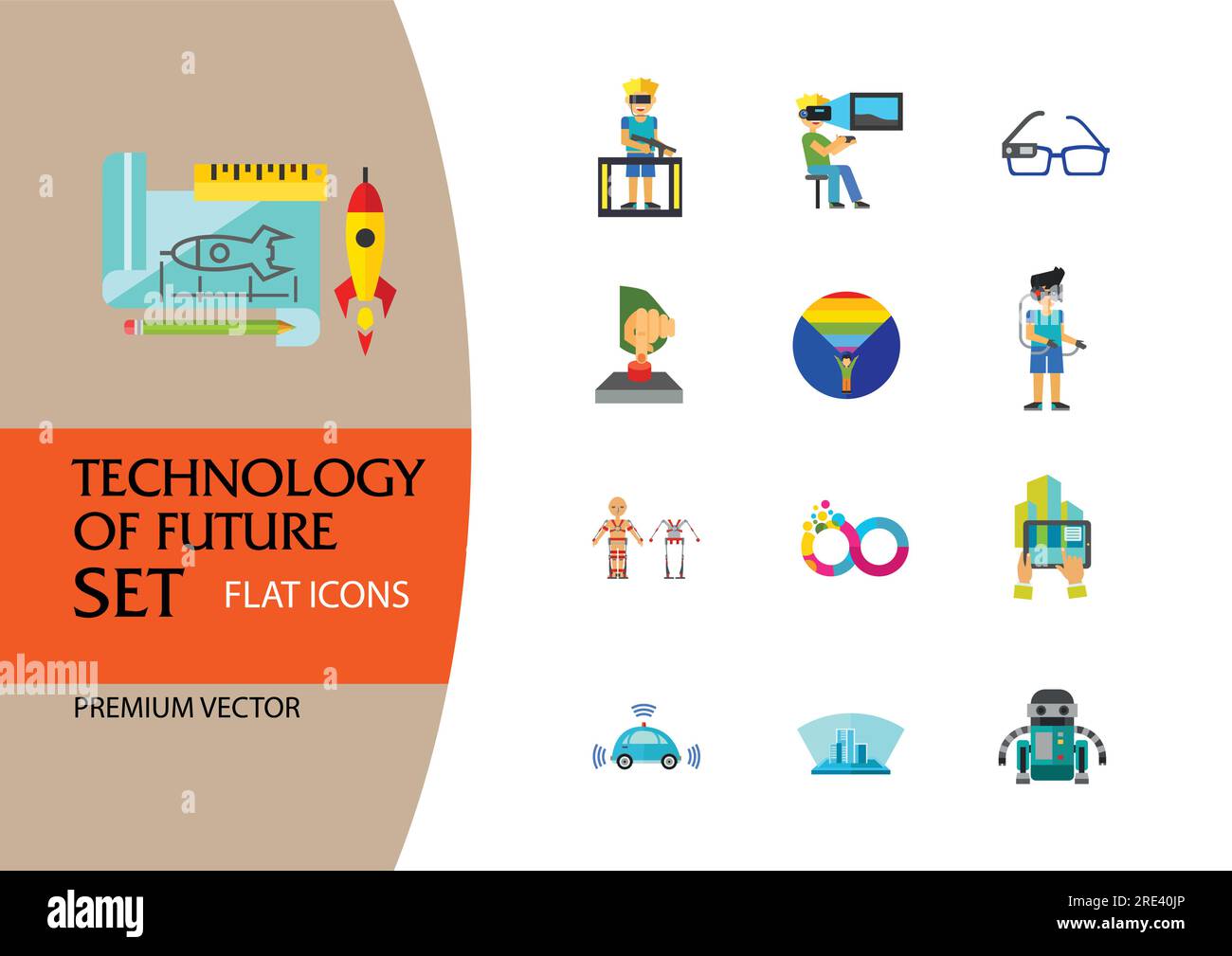 Technology Of Future Icon Set Stock Vector Image & Art - Alamy