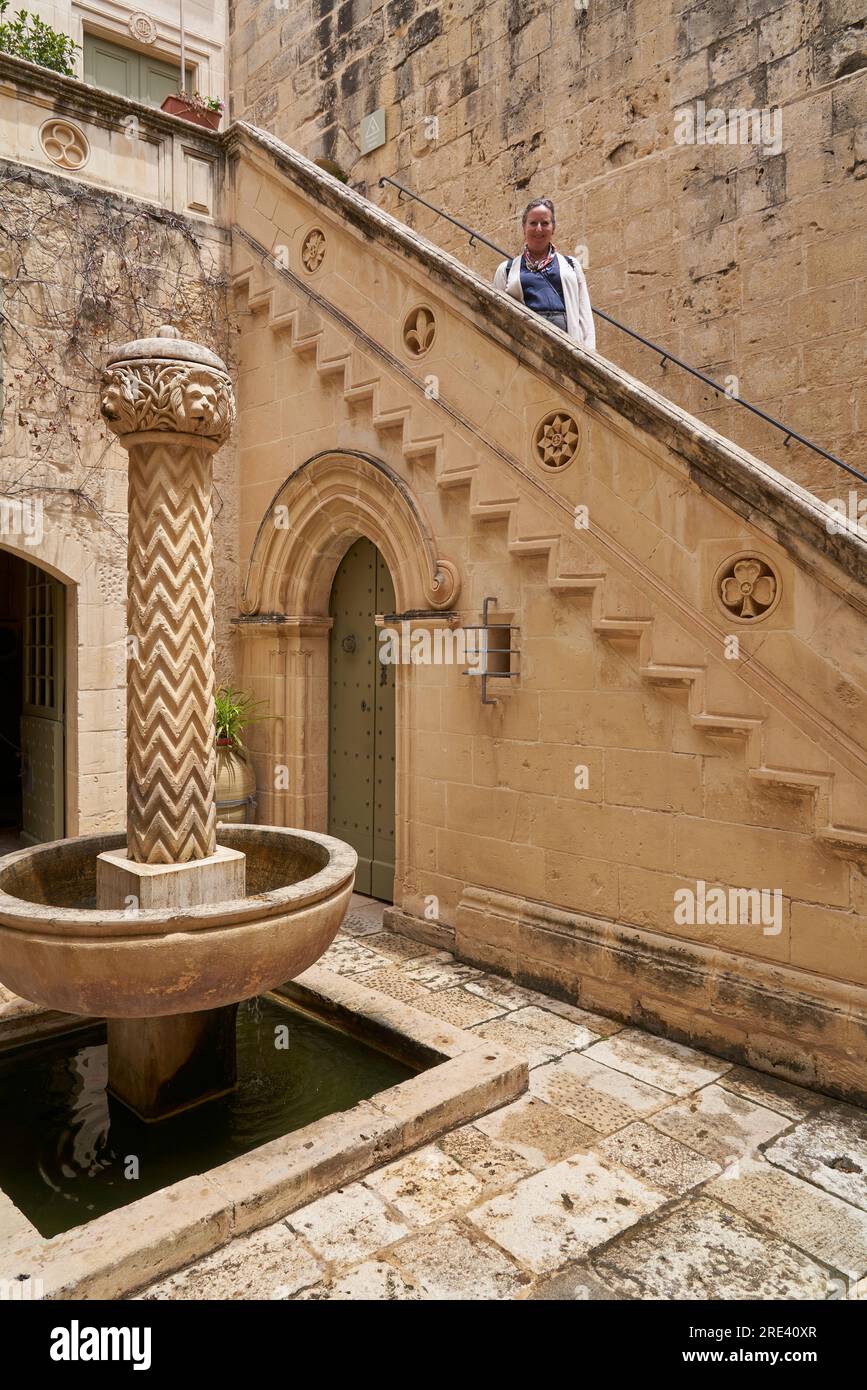 Secluded courtyard of a merchants house in the historic fortified city ...