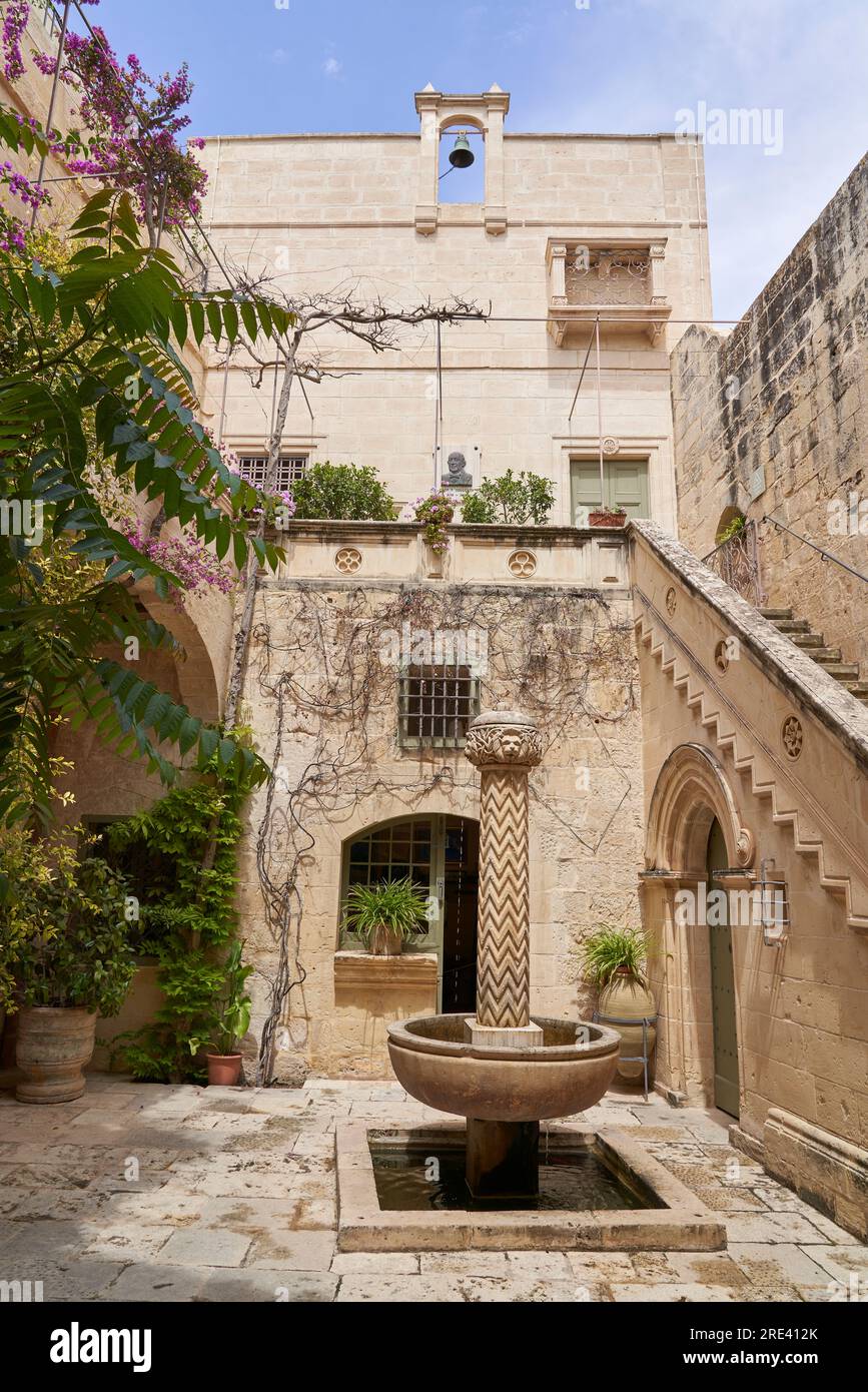 Secluded courtyard of a merchants house in the historic fortified city ...