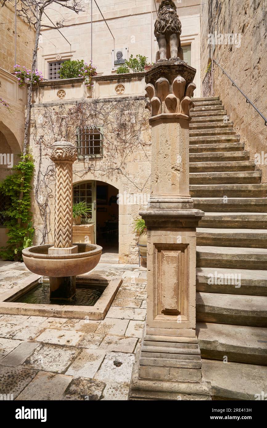 Secluded courtyard of a merchants house in the historic fortified city ...