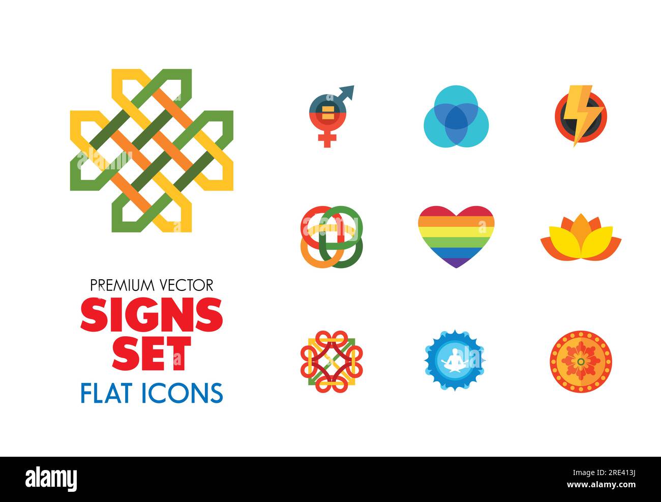 Signs flat icons set Stock Vector Image & Art - Alamy