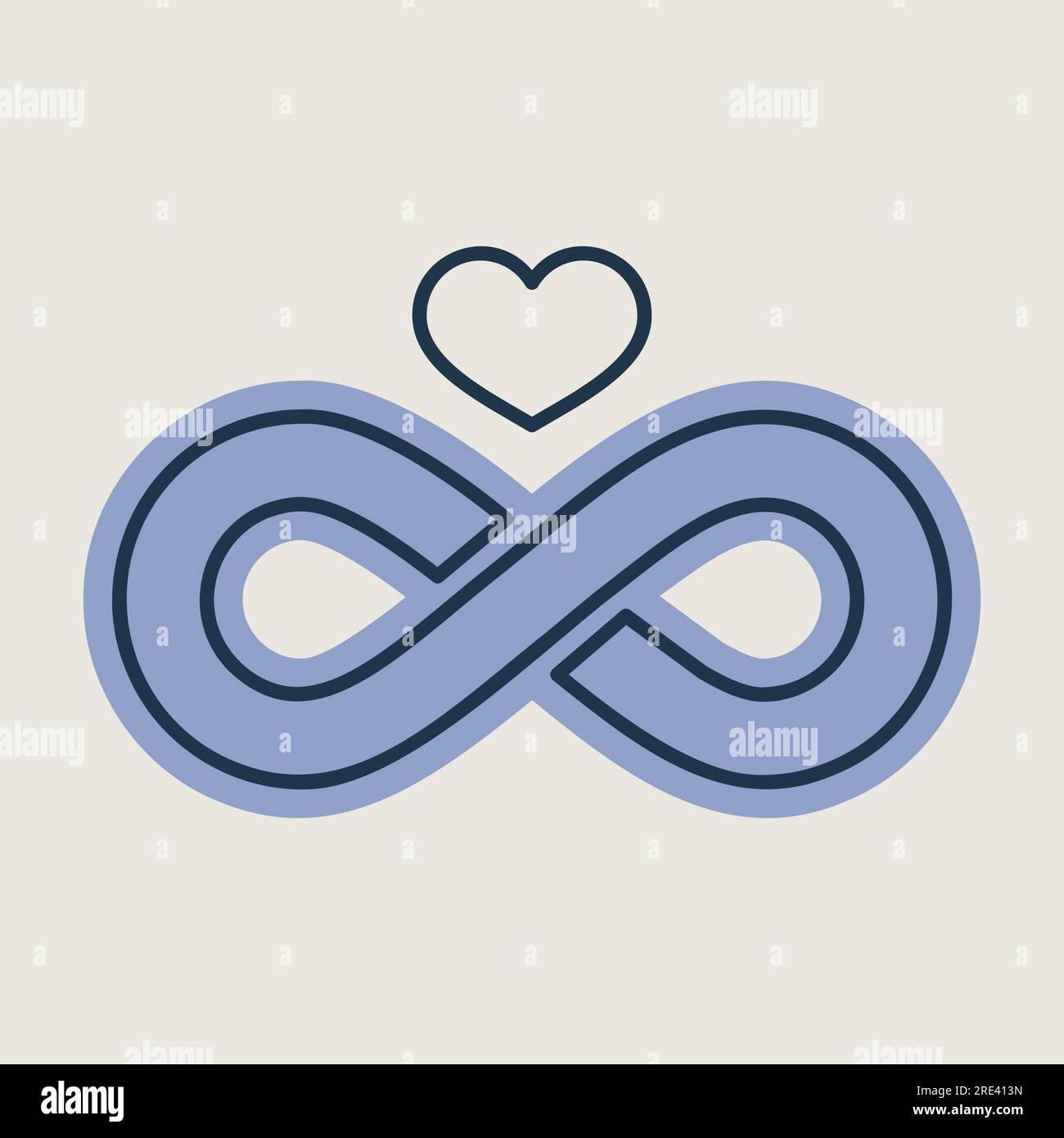Infinity sign and heart symbol of eternal love isolated icon. Vector ...
