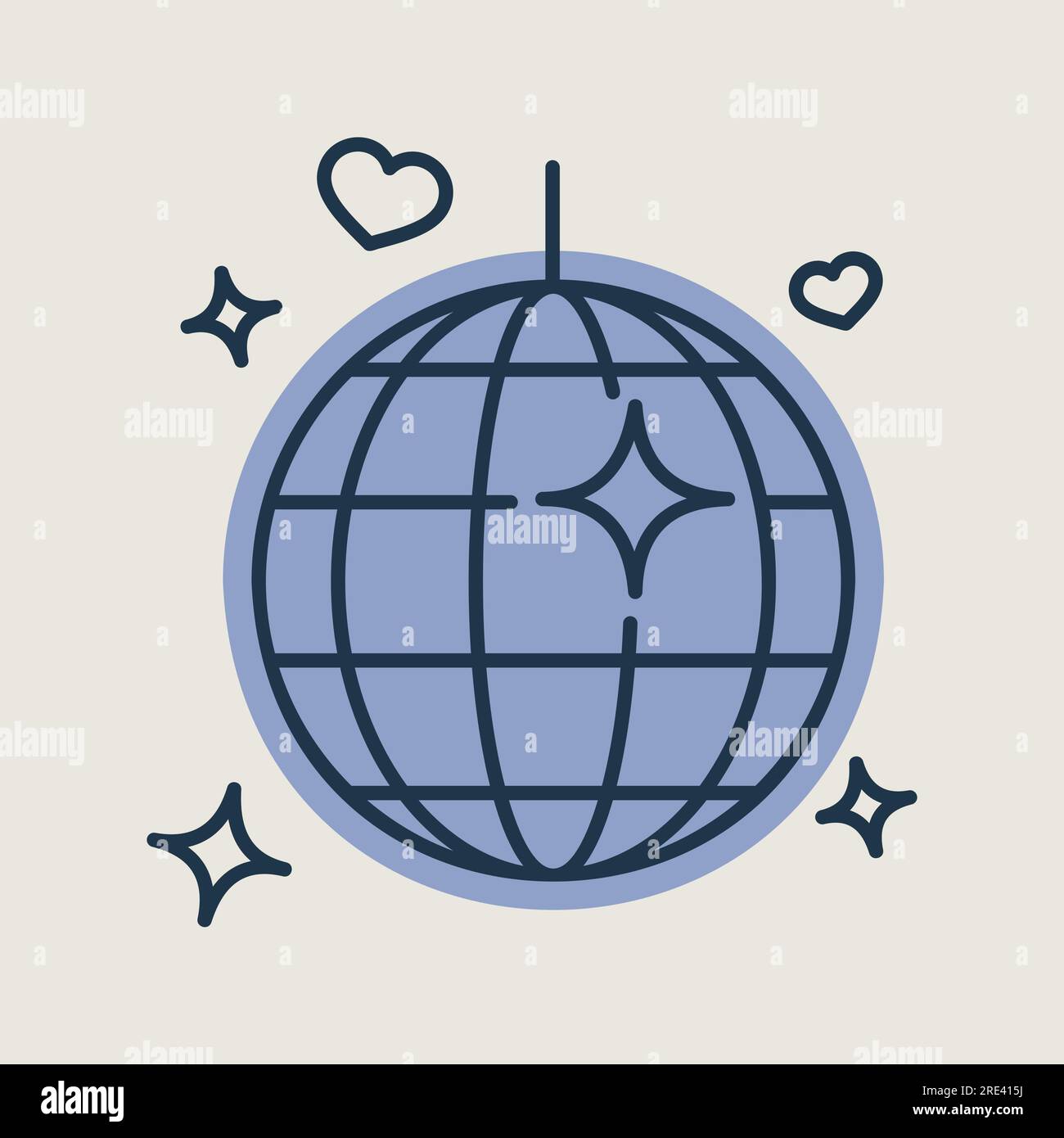Background retro elements disco ball Stock Vector Images - Alamy