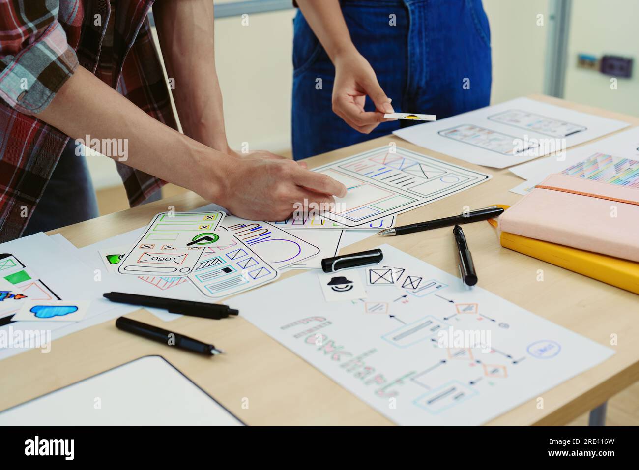 Group of asian creative team programing designers participate in all ...