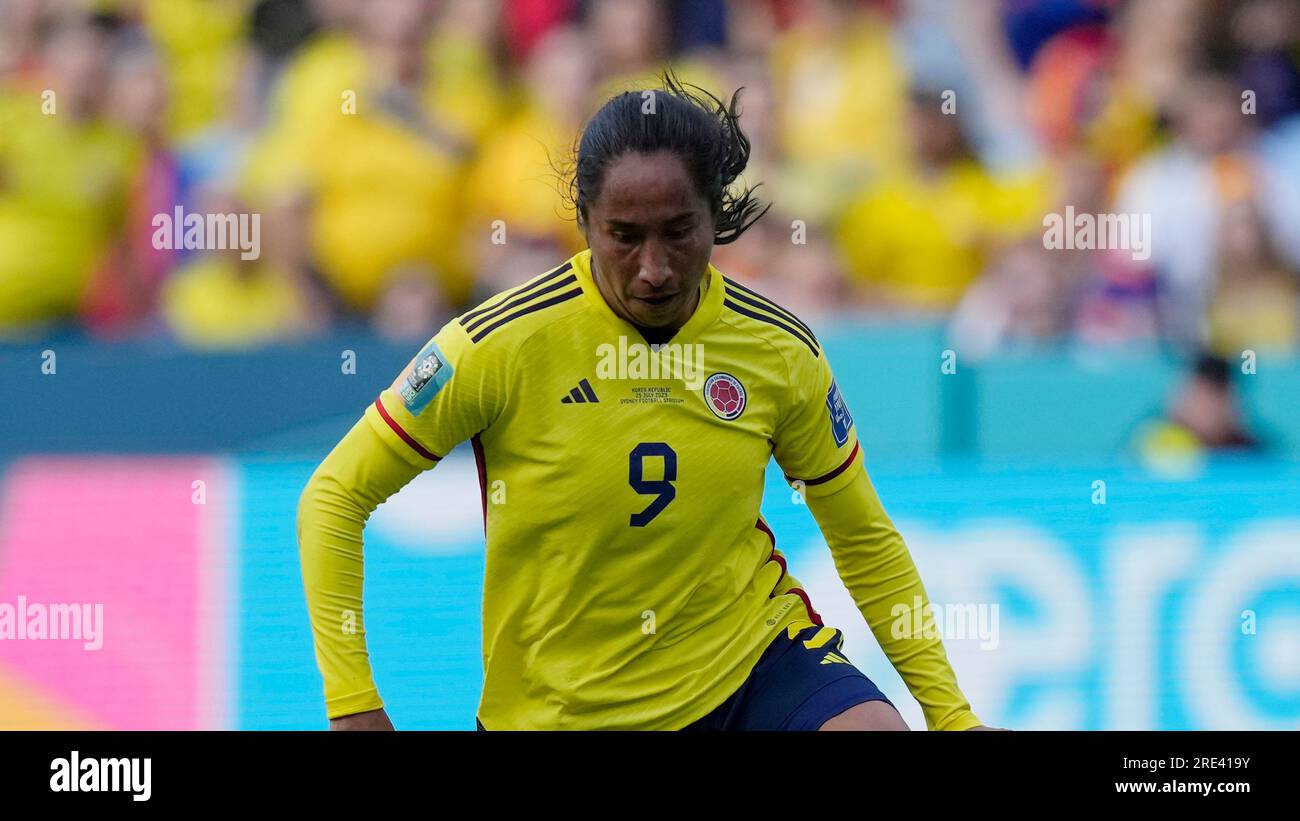 Colombia's Mayra Ramirez in action during the Women's World Cup Group H ...