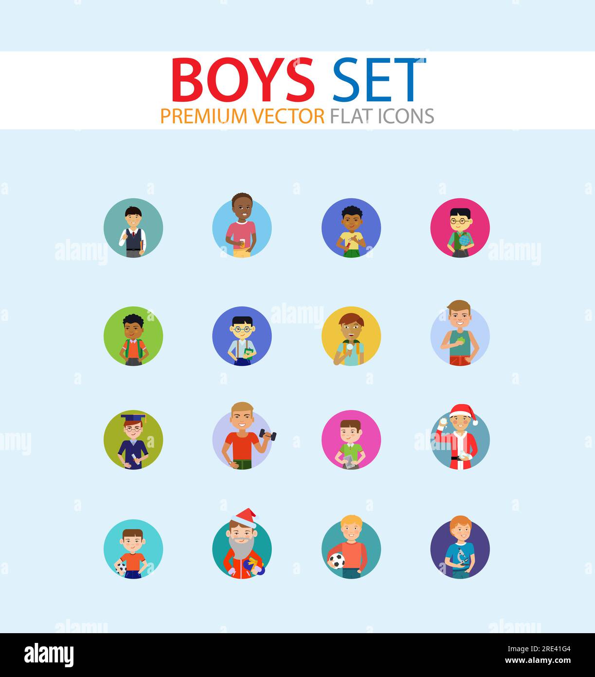 Boys Icons Set Stock Vector Image & Art - Alamy