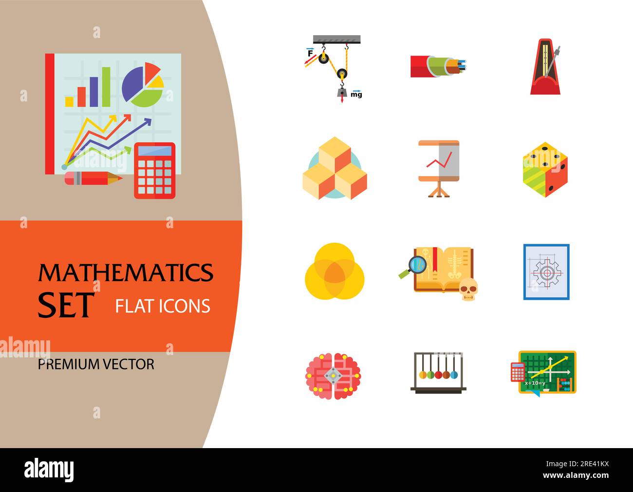 Mathematics Icon Set Stock Vector Image & Art - Alamy