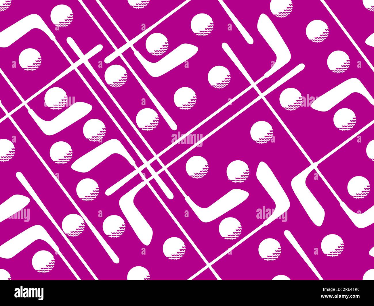 Seamless pattern with golf clubs and balls. Golf putter and a golf ball ...