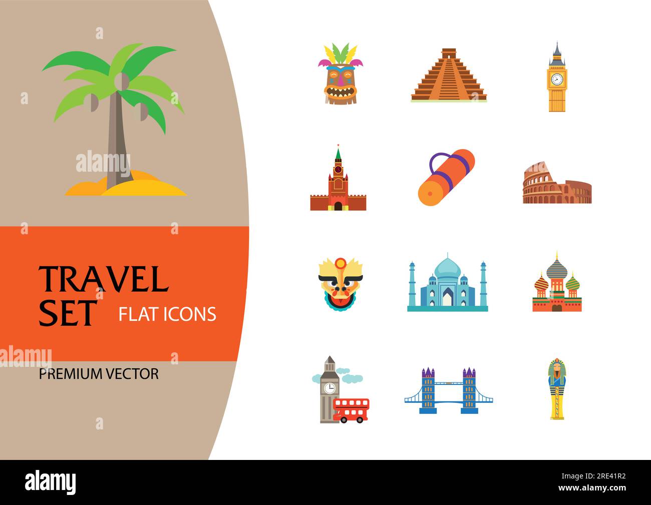 Travel flat icons set Stock Vector Image & Art - Alamy