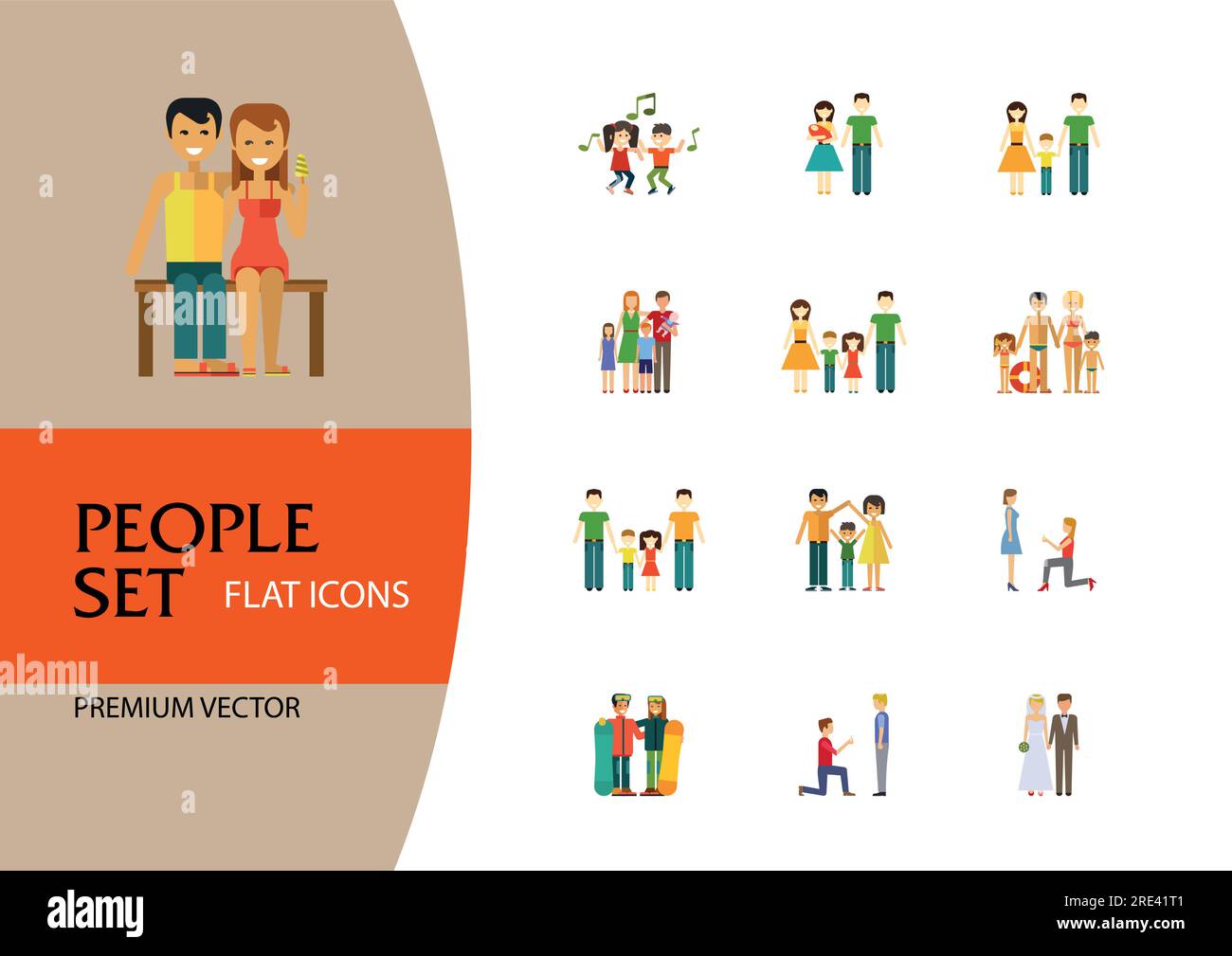 People flat icons set Stock Vector Image & Art - Alamy