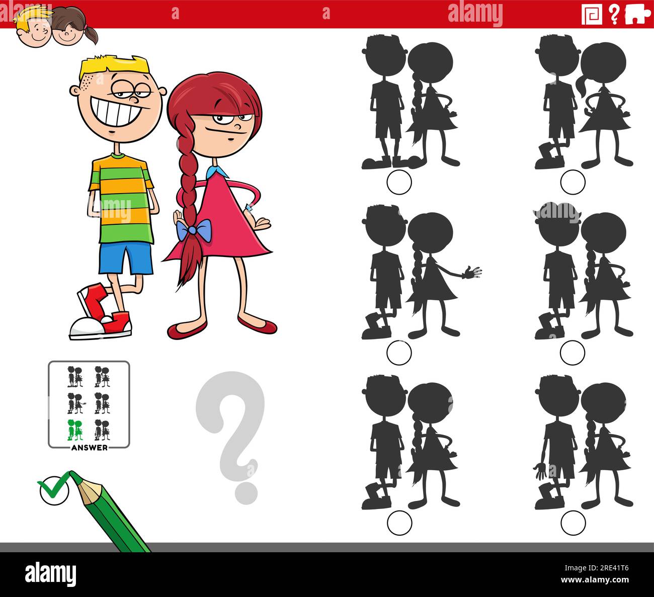 Cartoon illustration of finding the shadow without differences ...