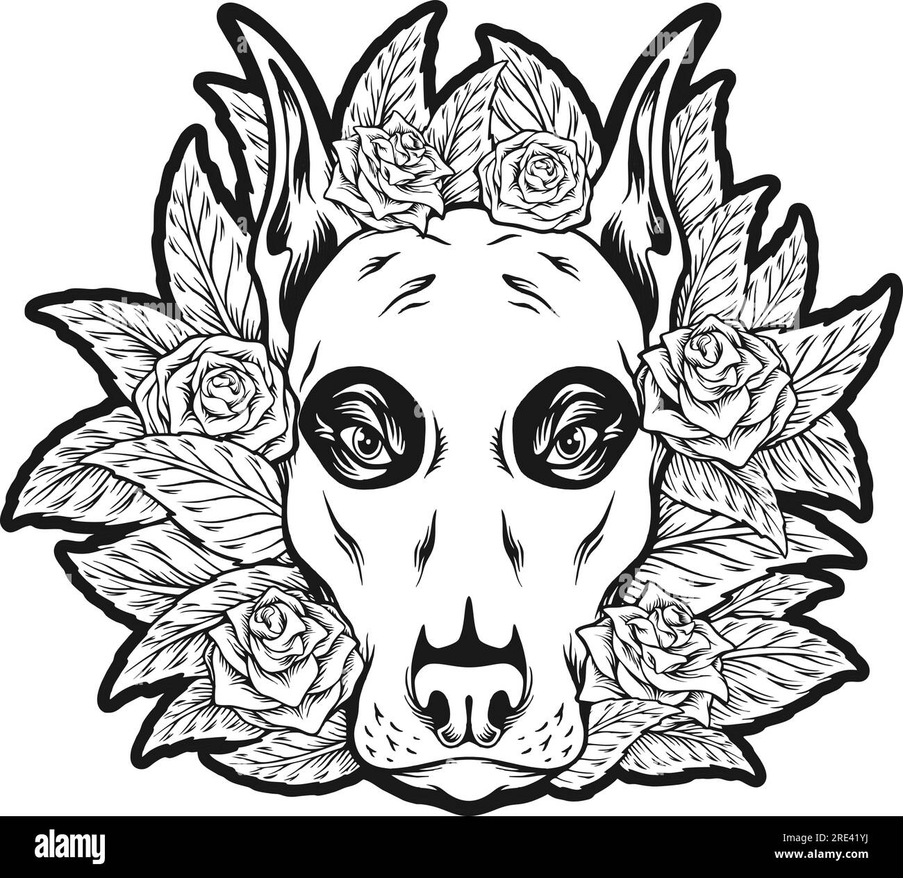 Skull dog day dead Stock Vector Images - Alamy