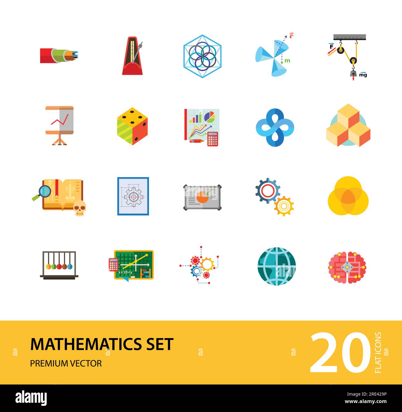 Mathematics Icon Set Stock Vector Image & Art - Alamy
