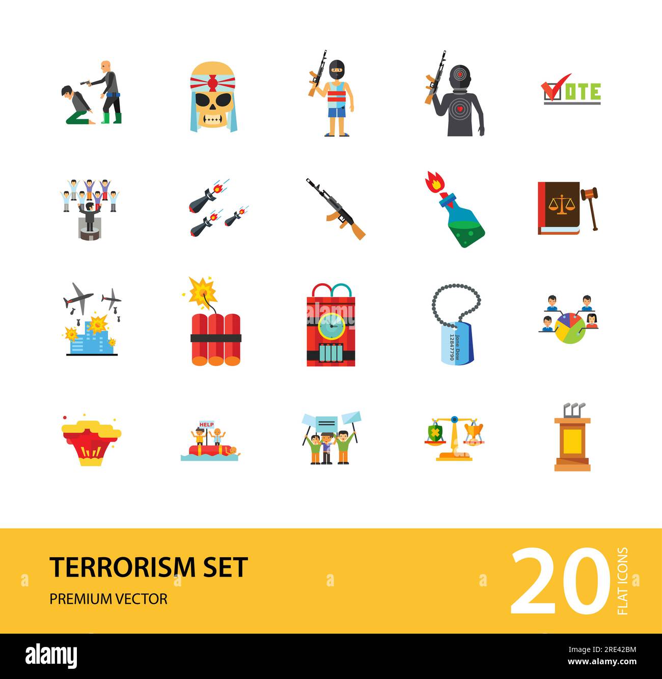 Terrorism Icon Set Stock Vector Image & Art - Alamy