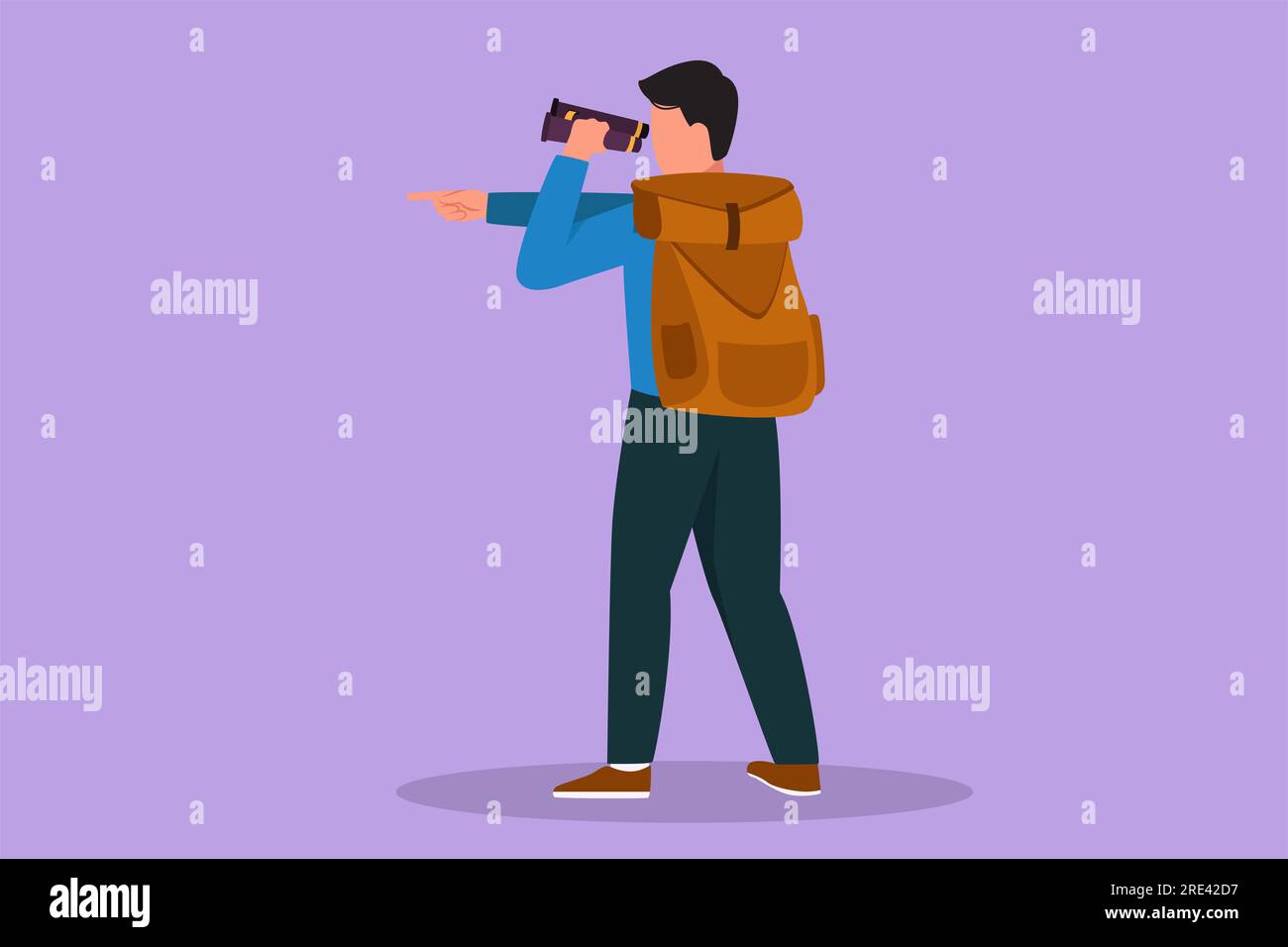 Adventurer cartoon telescope hi-res stock photography and images - Alamy