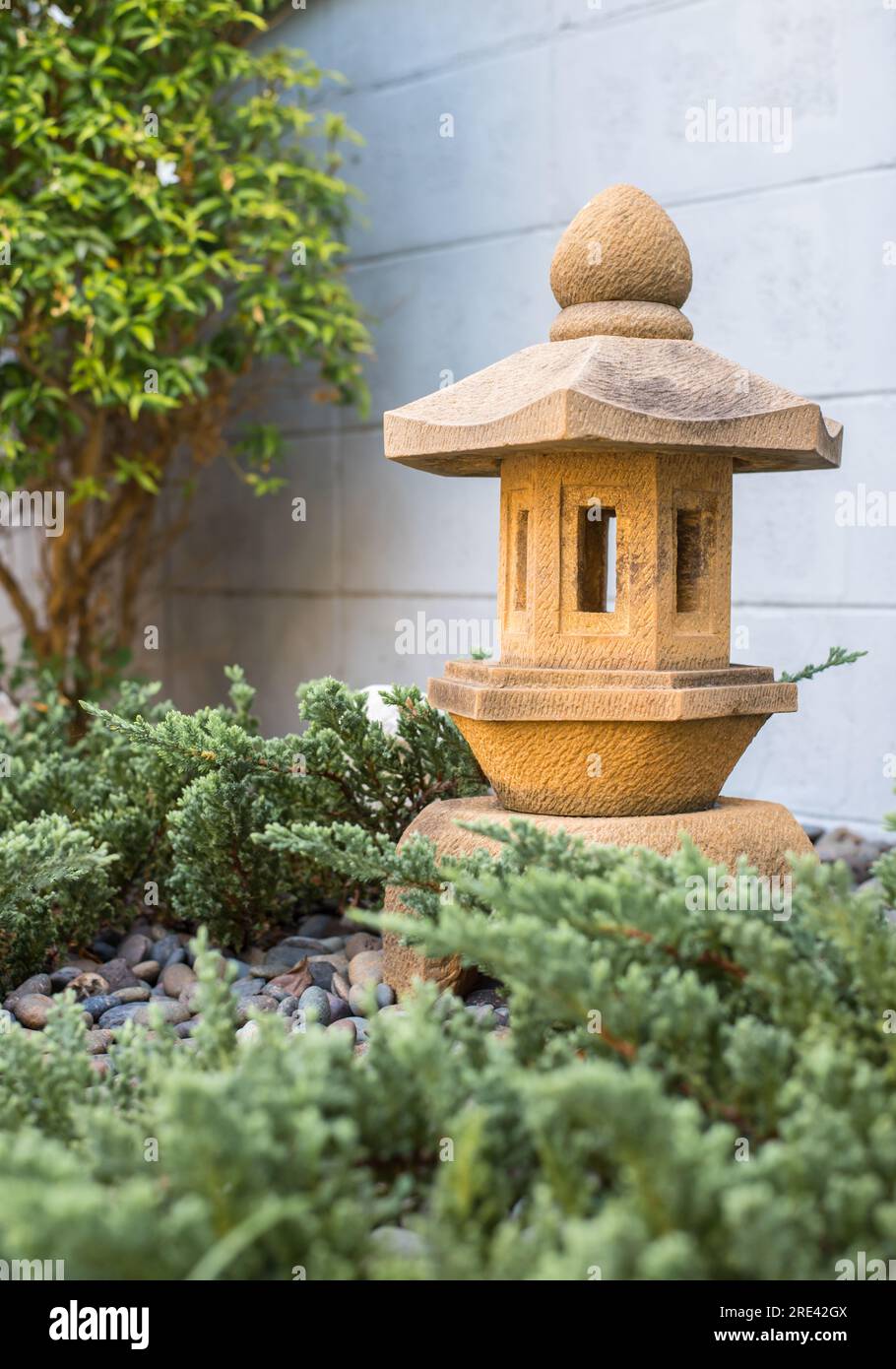 Stone Lantern in the garden Stock Photo - Alamy