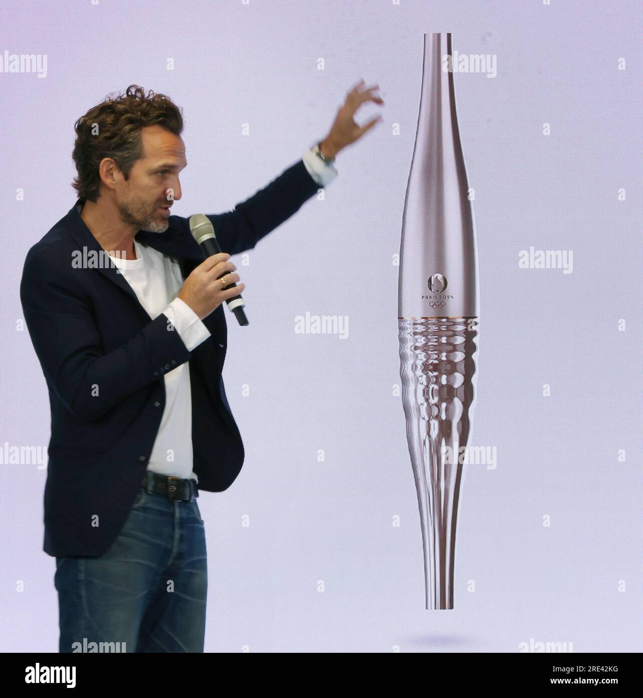 A press conference to announce the torch design for the Paris 2024 ...