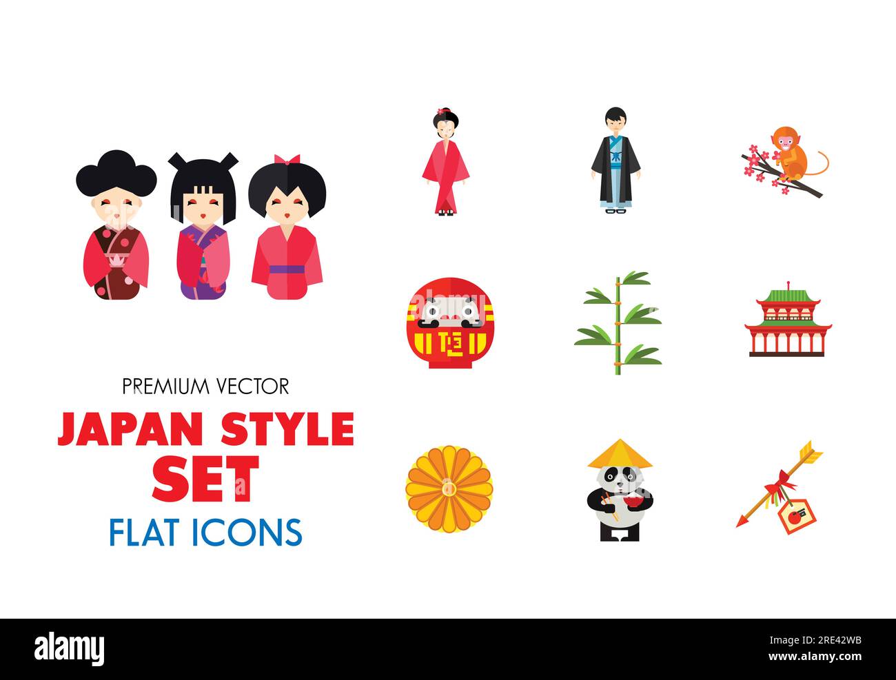 Japan Style Icon Set Stock Vector Image & Art - Alamy