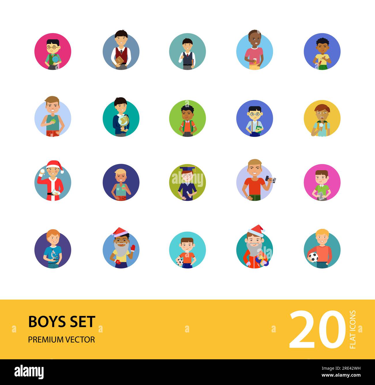 Boys Icons Set Stock Vector Image & Art - Alamy