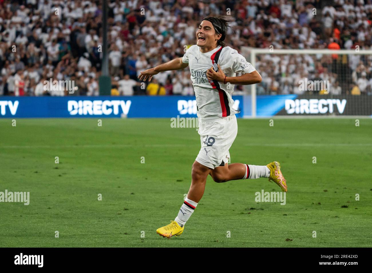 AC Milan forward Luka Romero (18) celebrates after scoring a goal ...