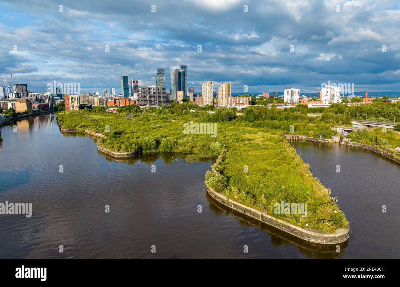 Manchester city centre aerial by day hi-res stock photography and ...