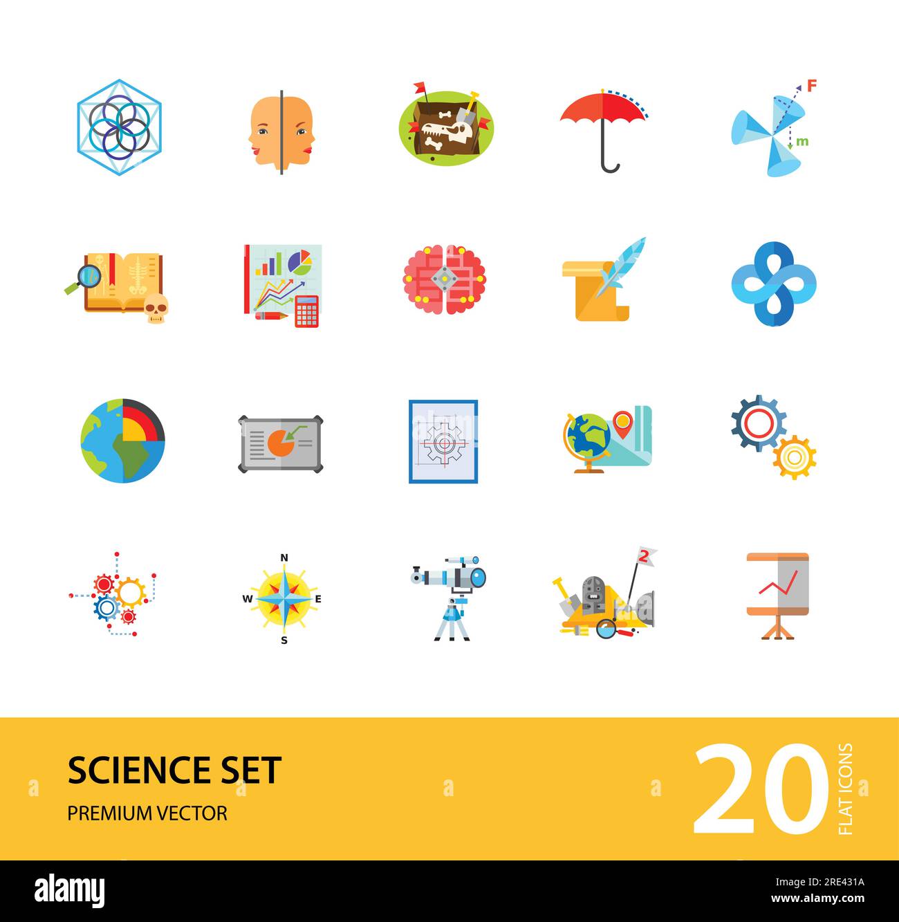 Science Type Icon Set Stock Vector Image & Art - Alamy