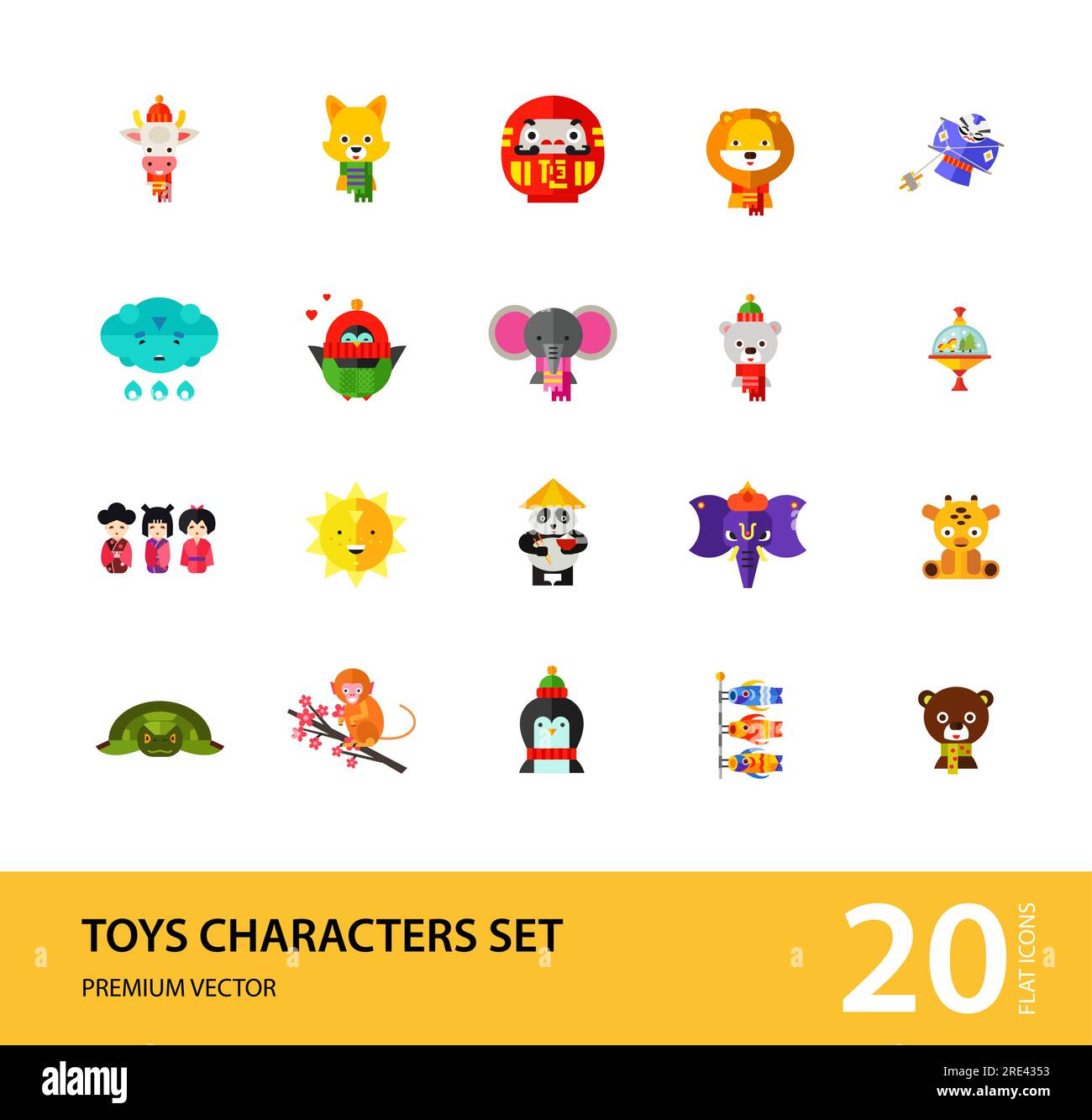 Toys Characters Icons Set Stock Vector Image & Art - Alamy