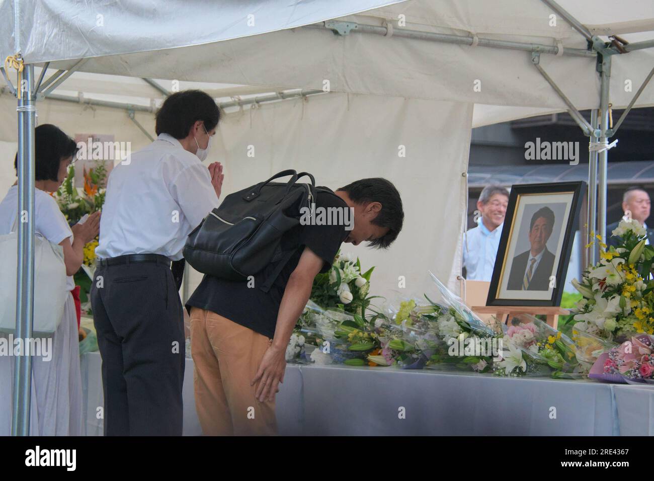 Peoples offer flowers and pray during the 1st anniversary of late ...