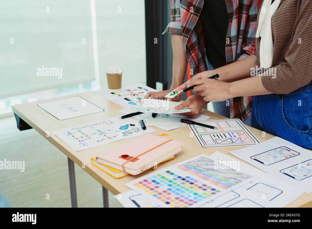 Group of asian creative team programing designers participate in all ...