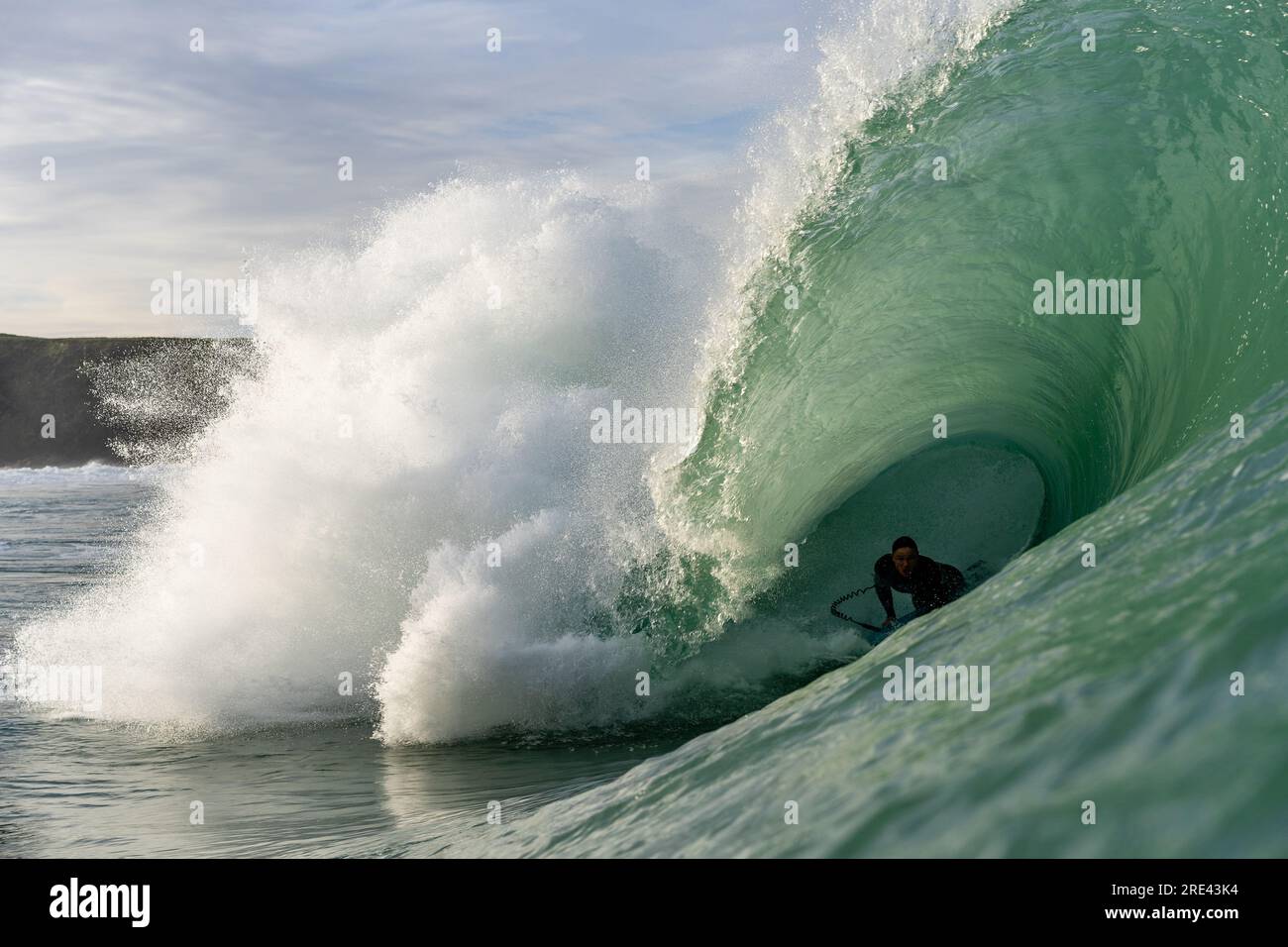Cornwall Big Wave Surfing Stock Photo - Alamy