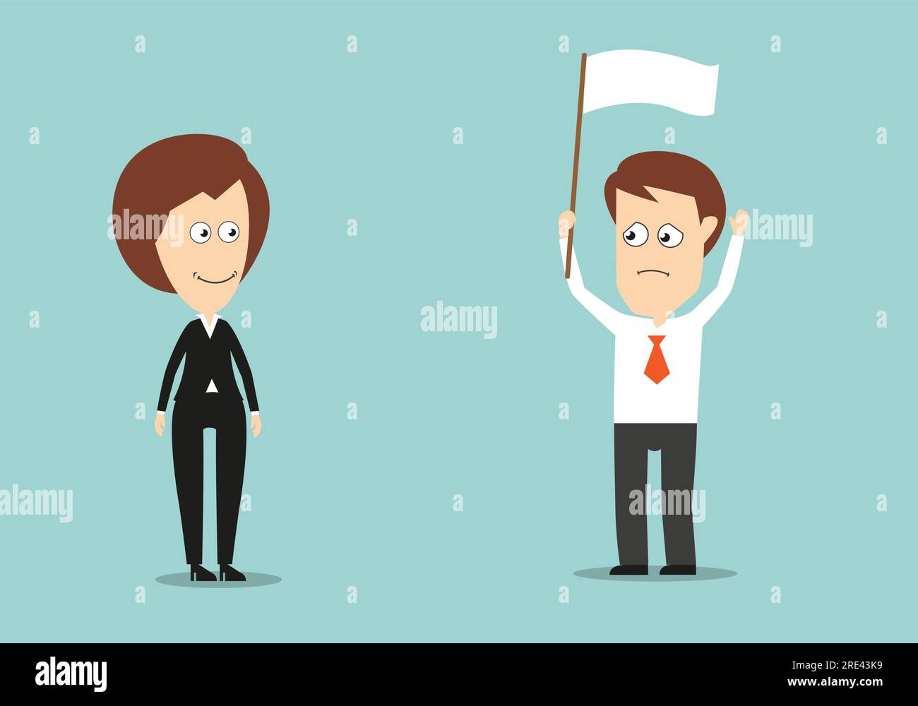 Cartoon white flag hi-res stock photography and images - Alamy