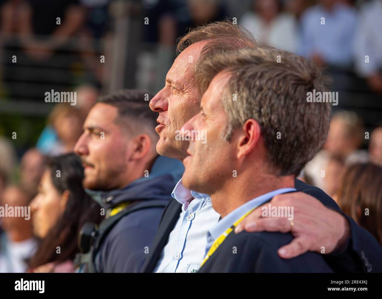 Director of the Tour de France singing along to the french National ...