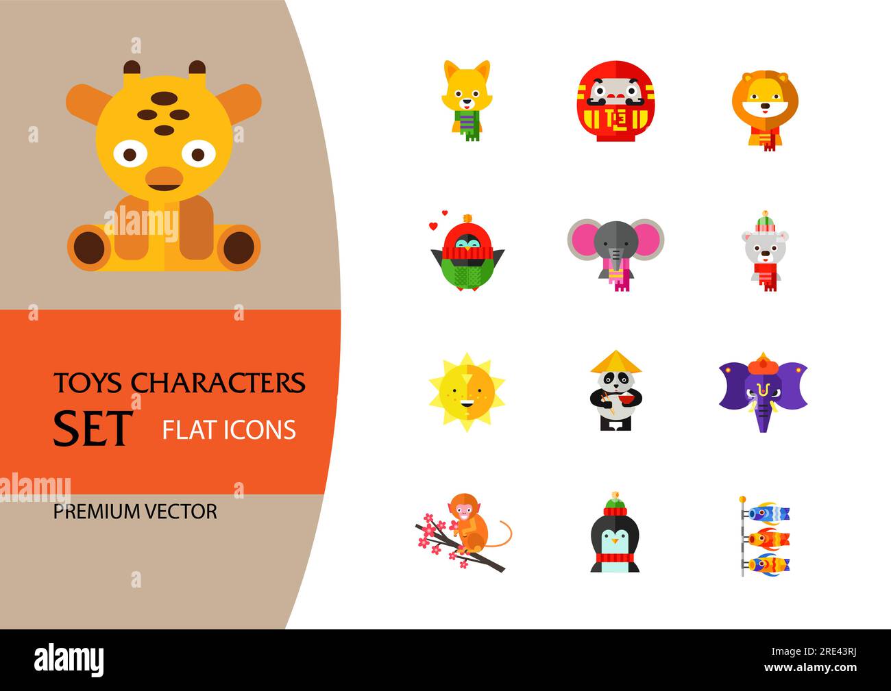 Toys Characters Icons Set Stock Vector Image & Art - Alamy