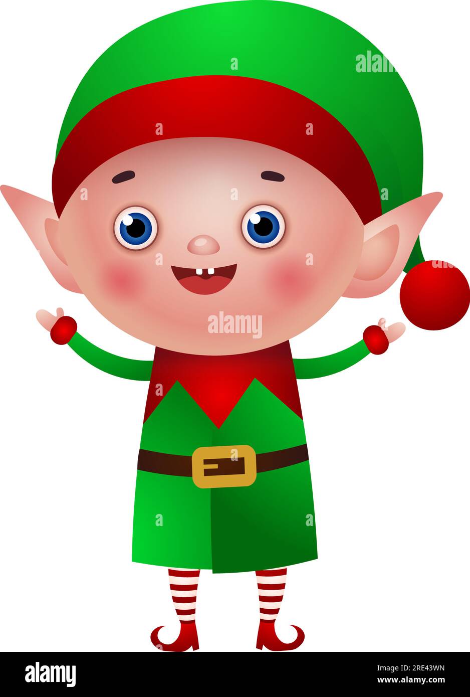 Happy Christmas elf vector illustration Stock Vector Image & Art - Alamy
