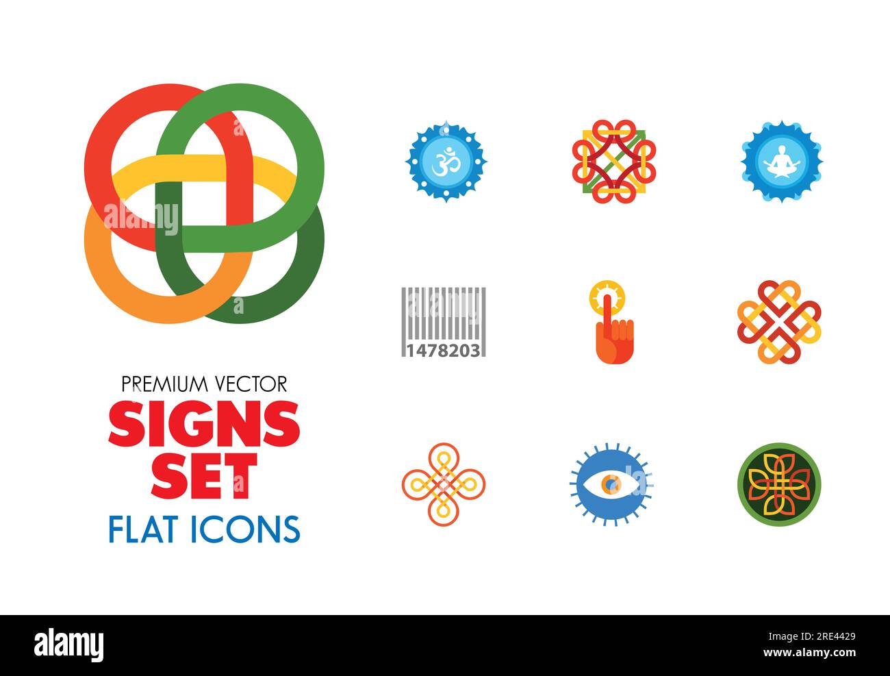 Signs flat icons set Stock Vector Image & Art - Alamy