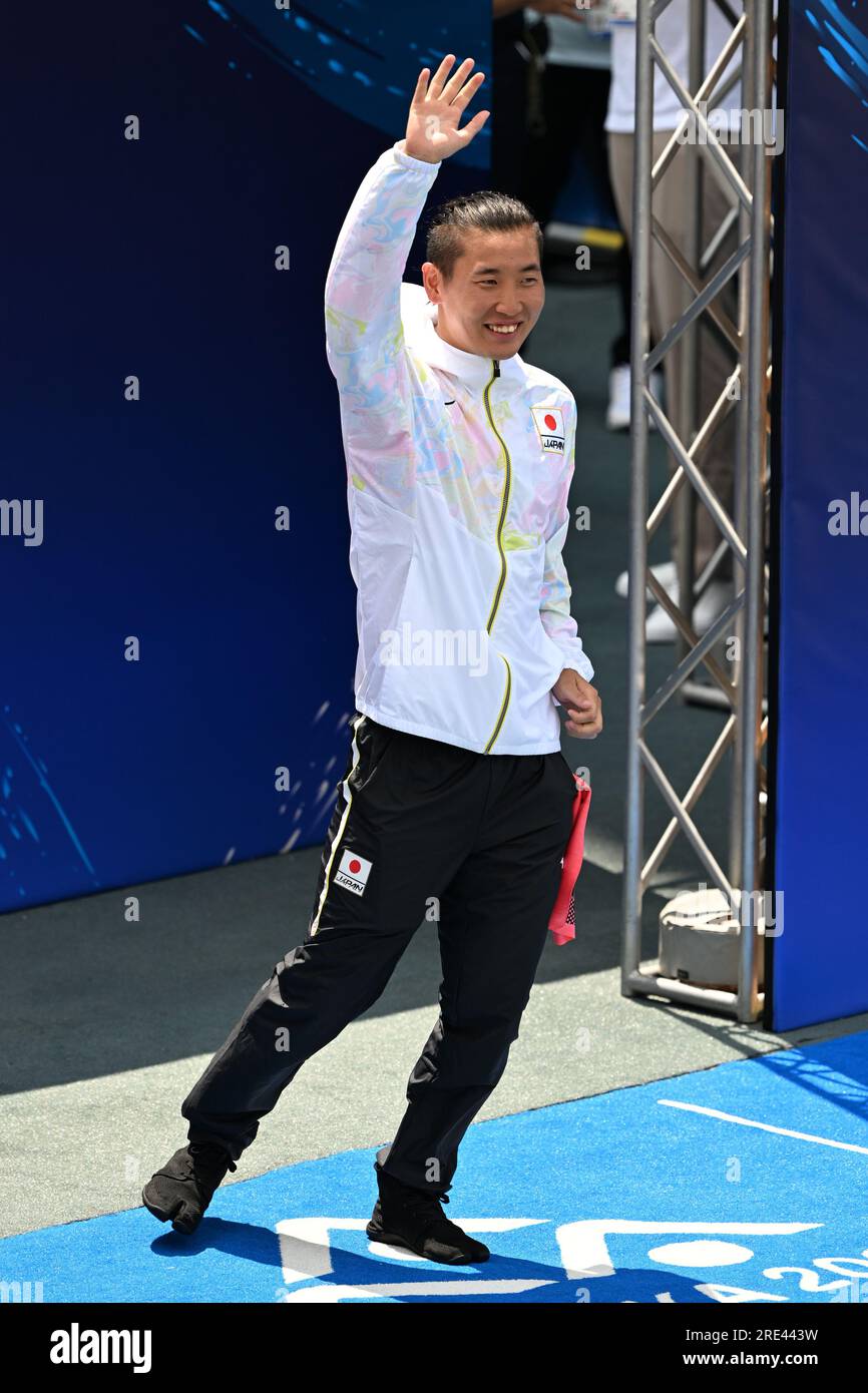 Fukuoka, Japan. 25th July, 2023. Kyohei Arata (JPN) Diving : World ...