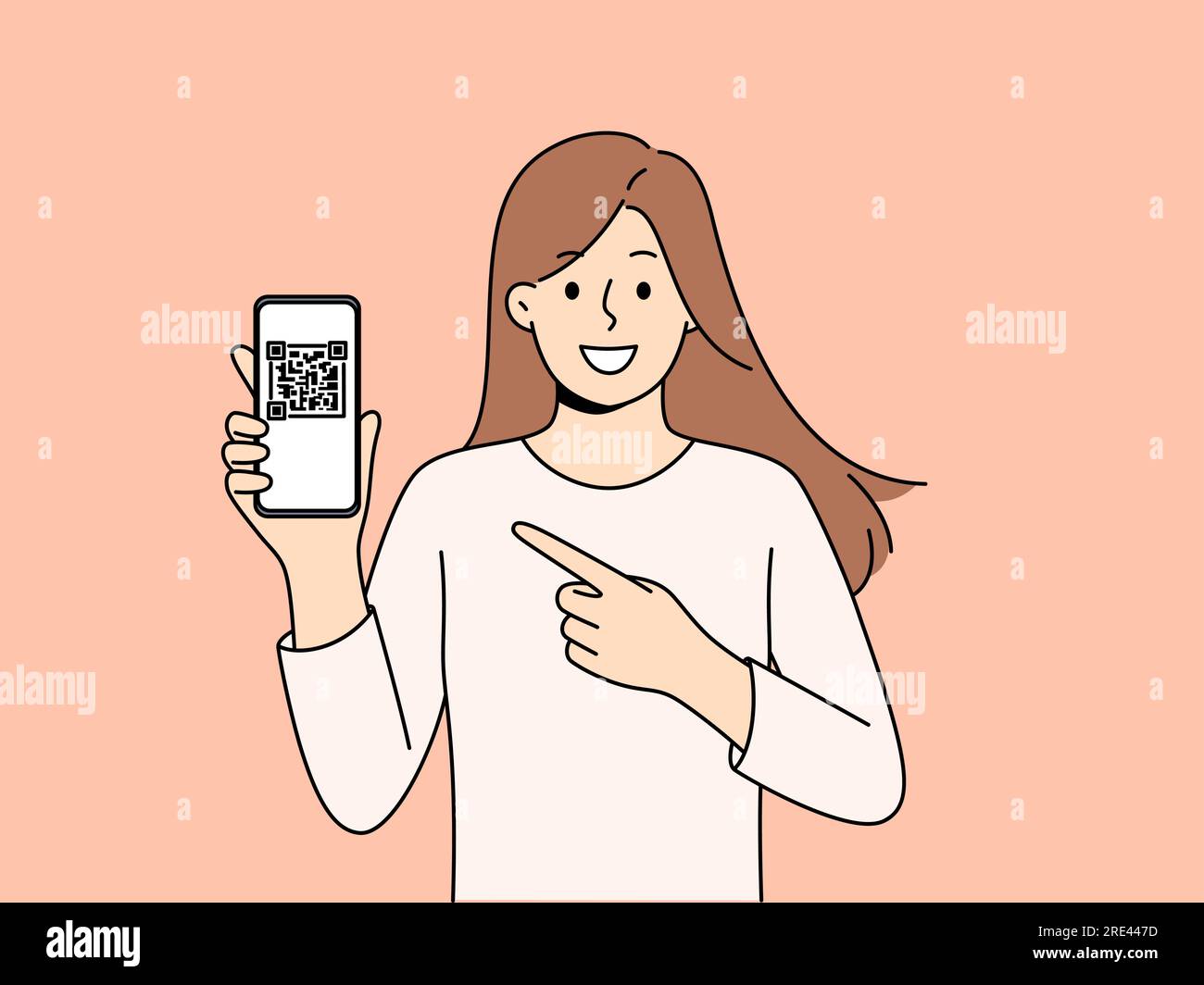 Person scanning qr code illustration Stock Vector Images - Alamy