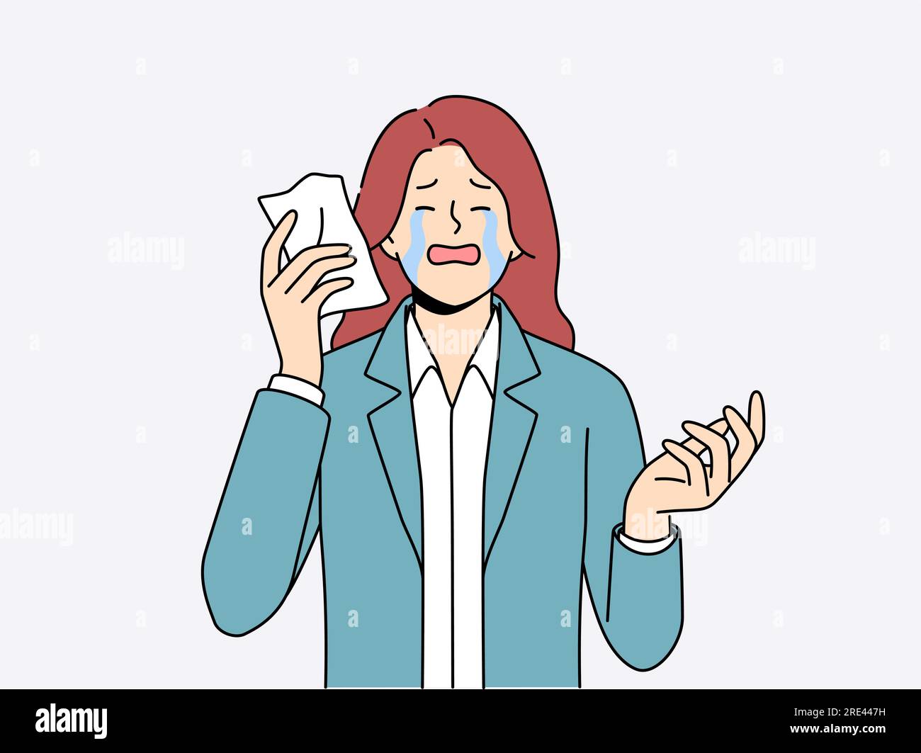 Girl wiping tears Stock Vector Images - Alamy