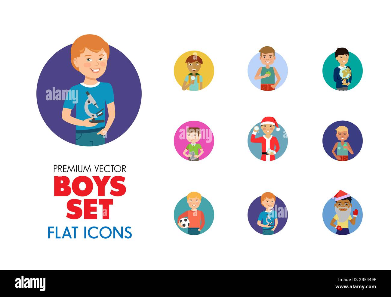 Boys Icons Set Stock Vector Image & Art - Alamy