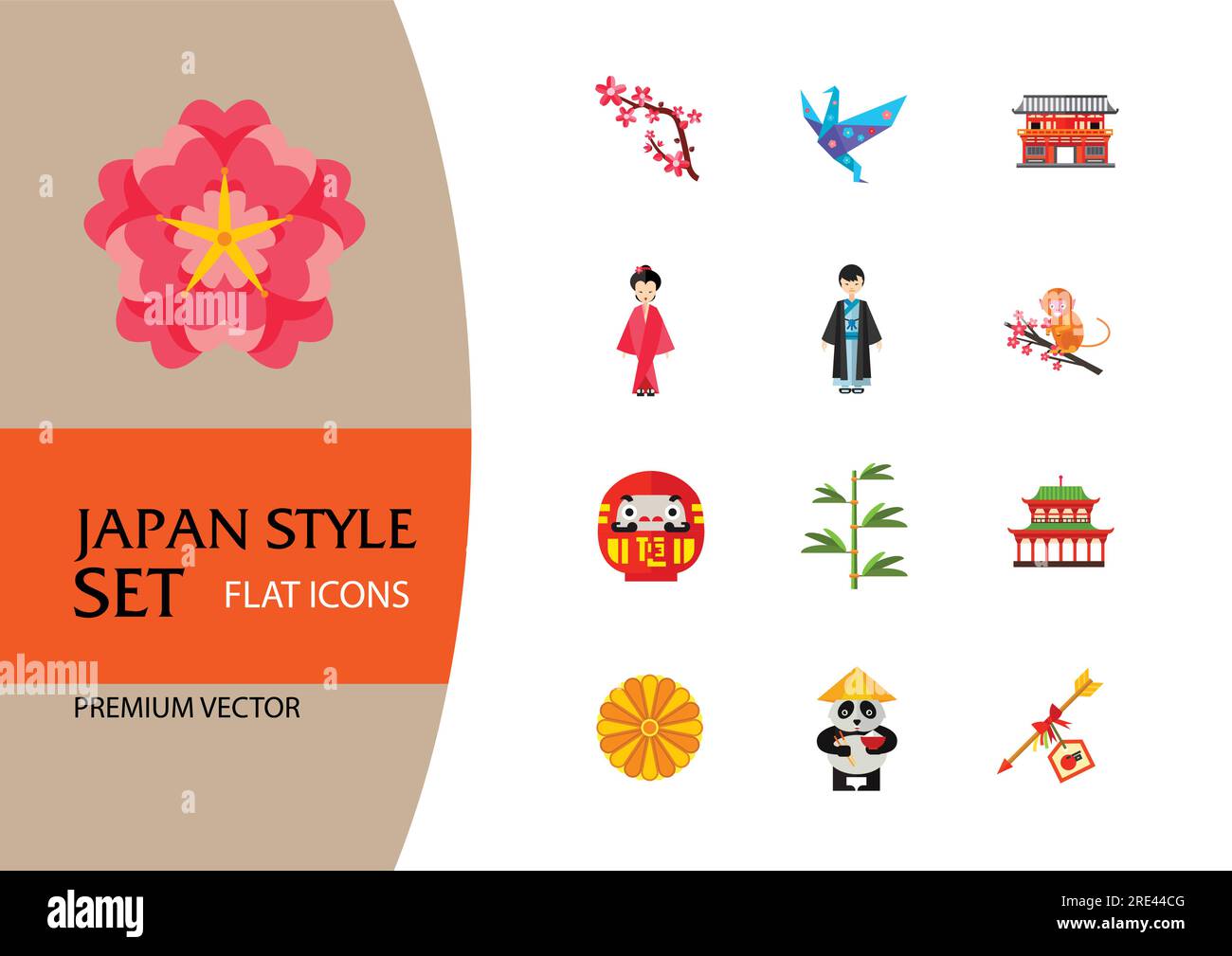 Japan Style Icon Set Stock Vector Image & Art - Alamy