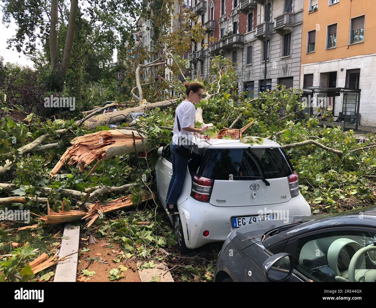 Milan, . 25th July, 2023. Milan, 25-07-2023 Extremely bad weather ...