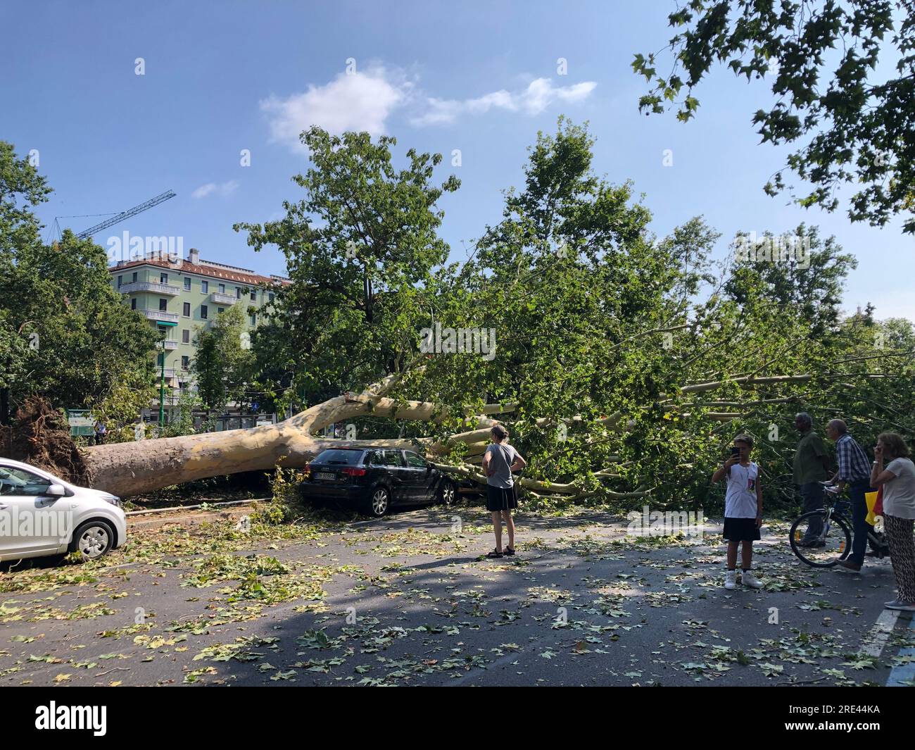 Milan, . 25th July, 2023. Milan, 25-07-2023 Extremely bad weather ...