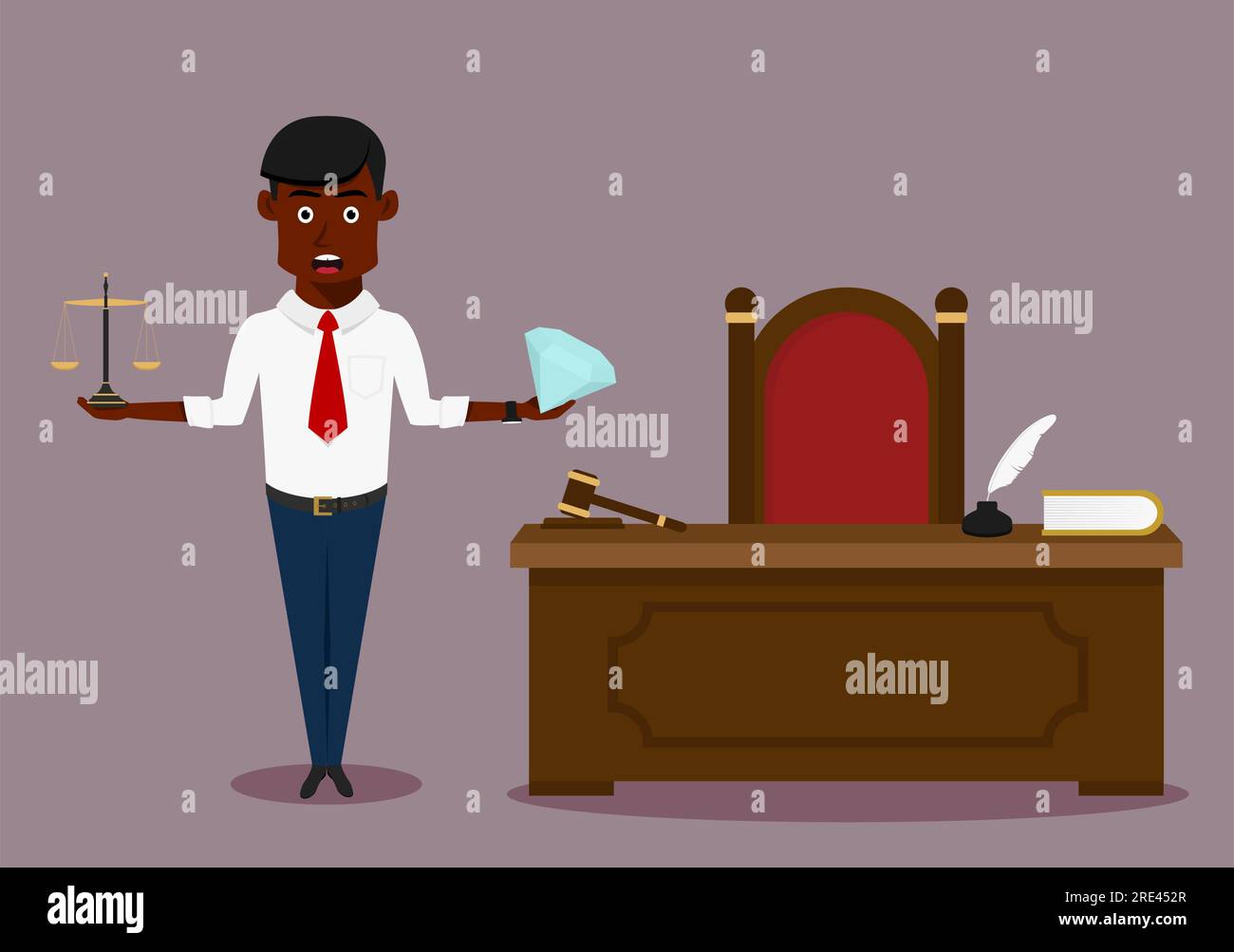 Pensive male judge makes decision, choosing between wealth and justice ...