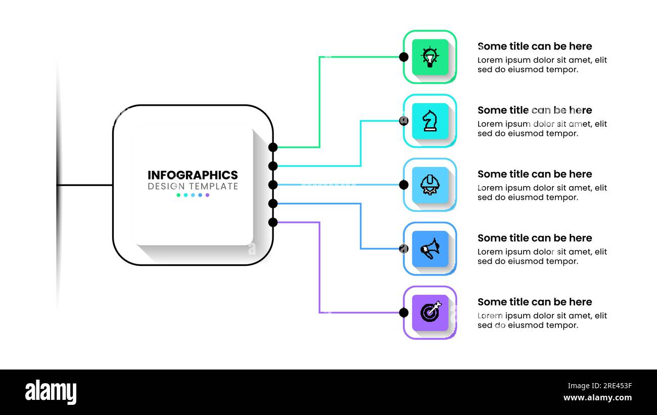 Infographic template with icons and 5 options or steps. Technology ...