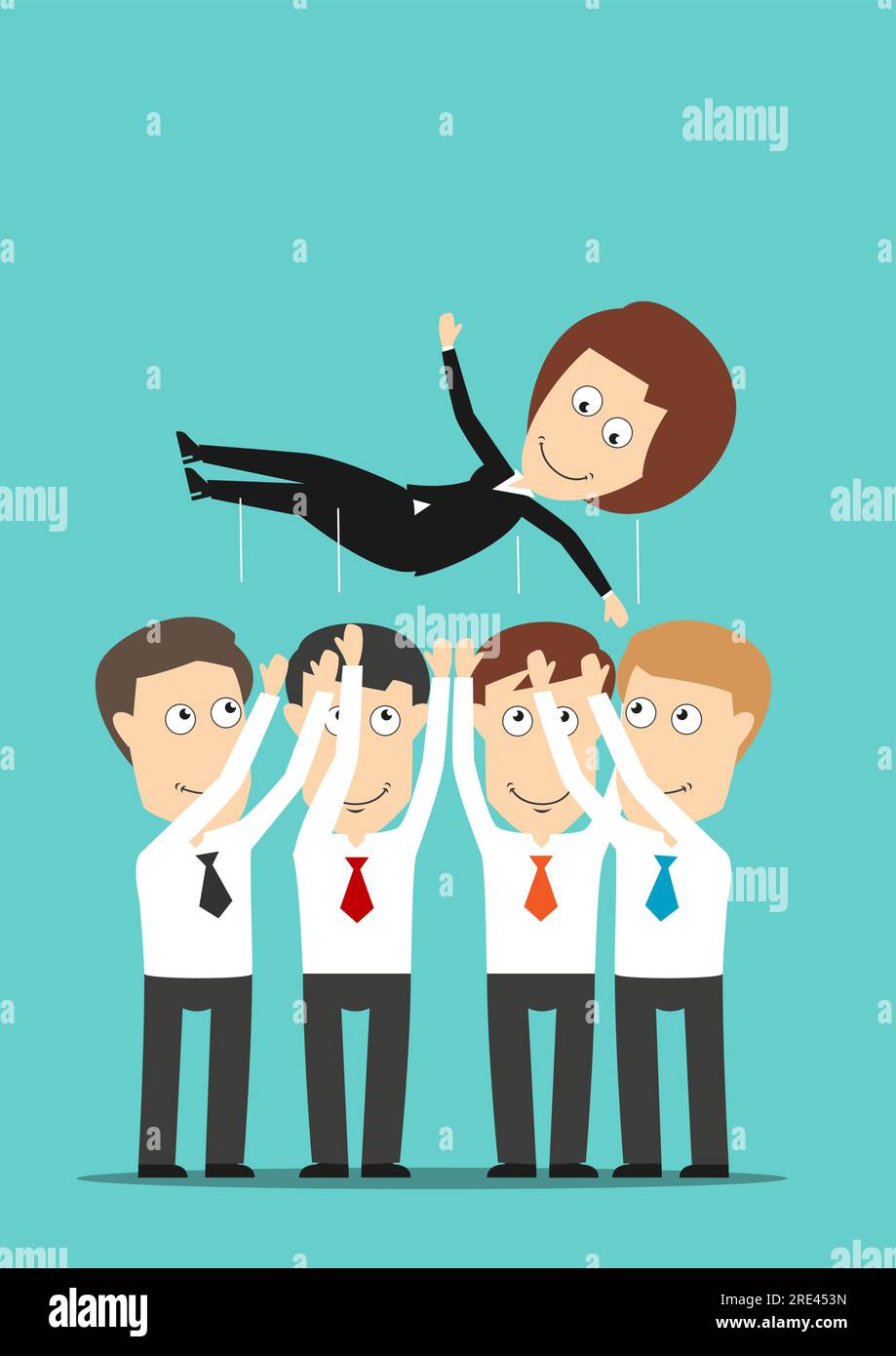 Cartoon illustration man catching woman hi-res stock photography and ...