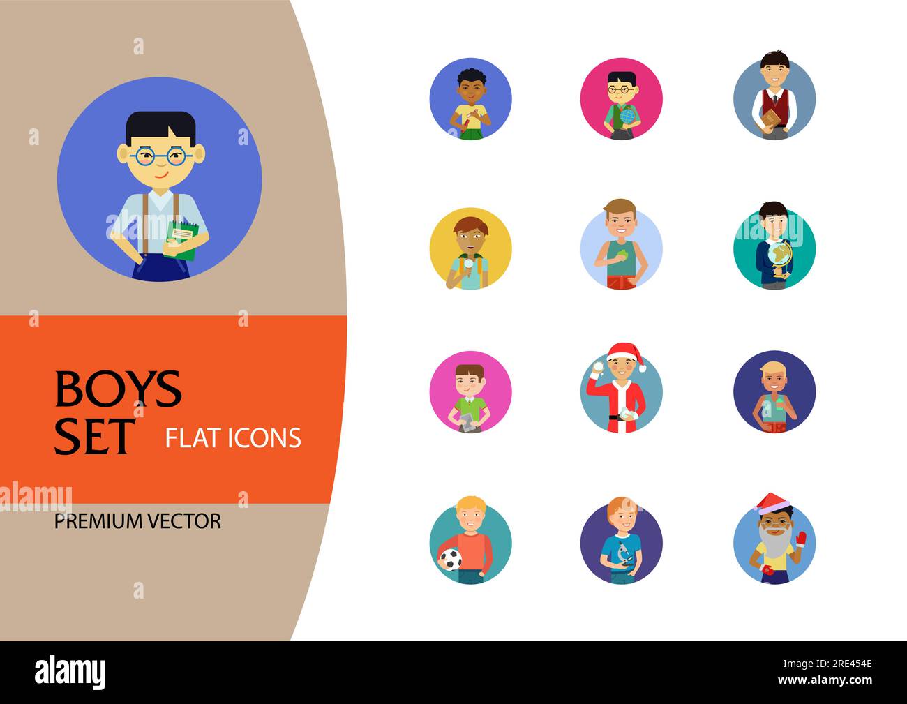 Boys Icons Set Stock Vector Image & Art - Alamy