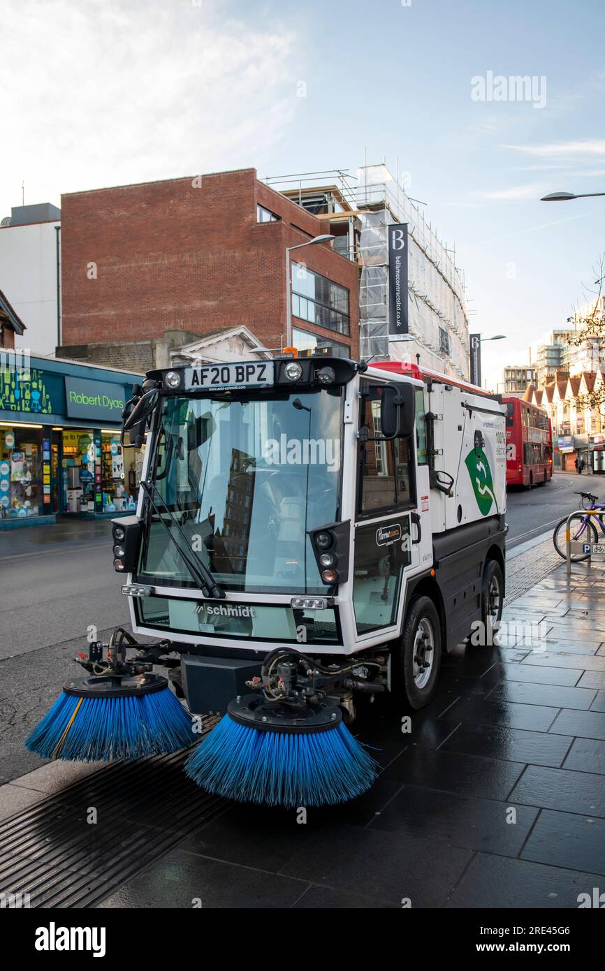 Electric road sweeper from manufacturer Aebi Schmidt in Harrow streets ...