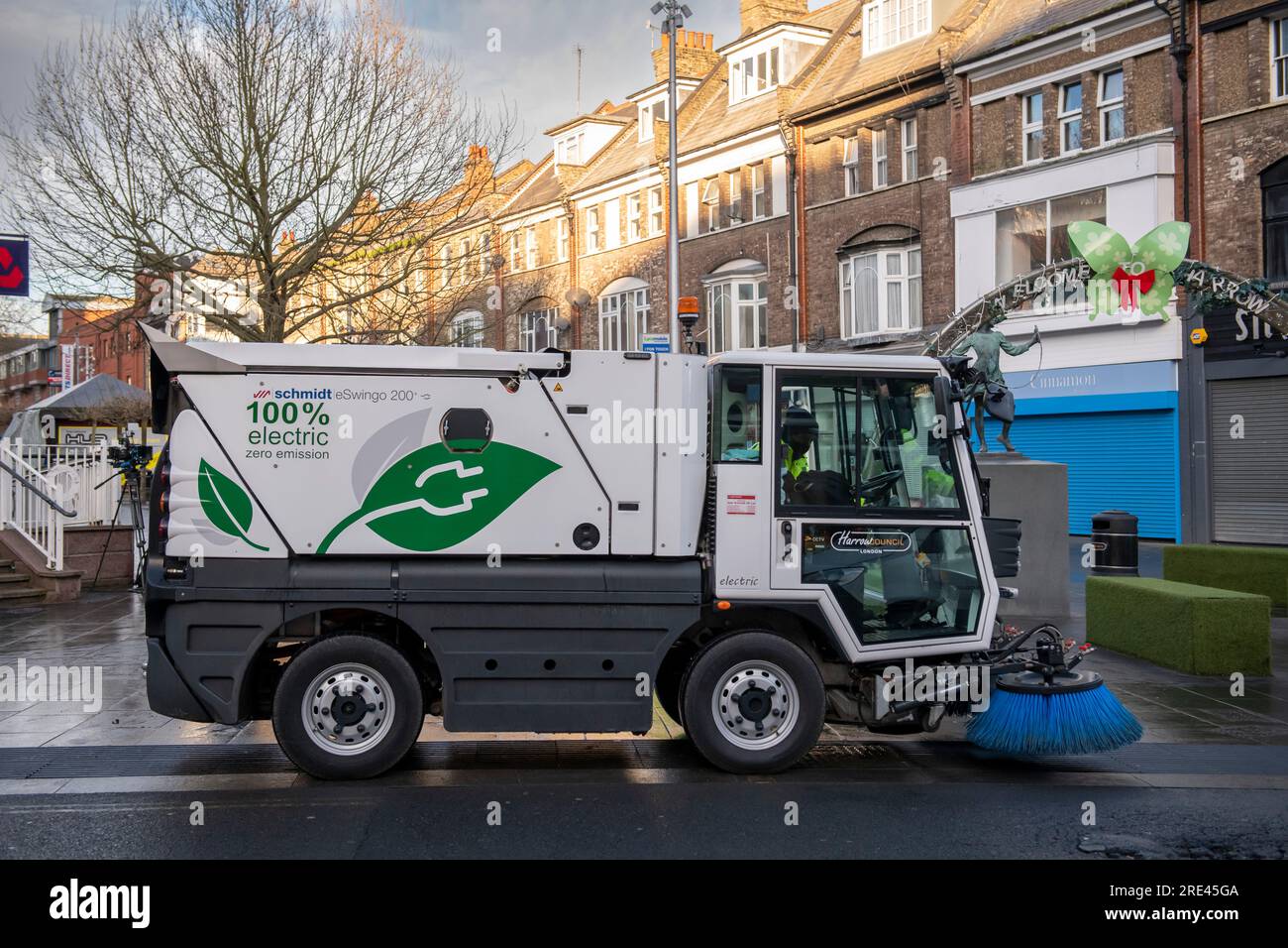 Electric road sweeper from manufacturer Aebi Schmidt in Harrow streets ...