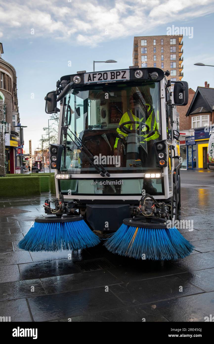 Electric road sweeper from manufacturer Aebi Schmidt in Harrow streets ...
