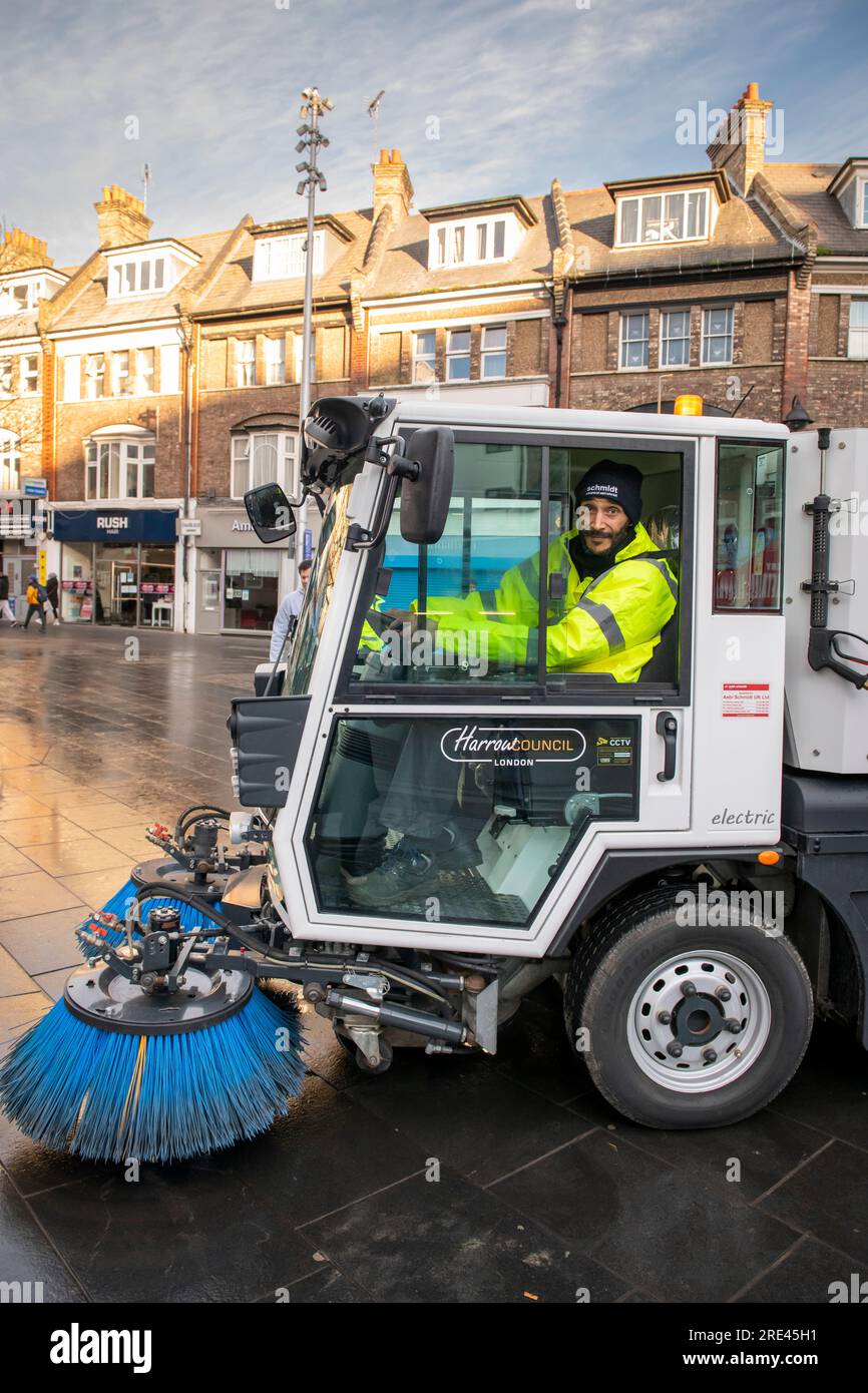 Electric road sweeper from manufacturer Aebi Schmidt in Harrow streets ...